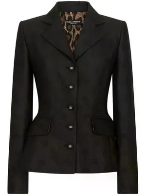 Dolce & Gabbana Logo-jacquard Single-breasted Blazer