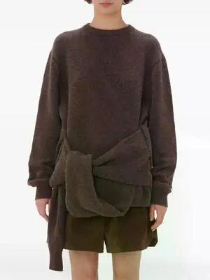 JW Anderson Tie-front Knit Sweater - Brown
