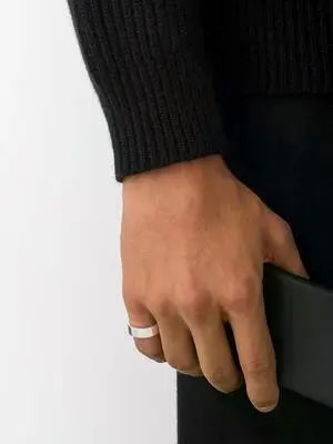 Le Gramme Sterling Engraved Ribbon Ring