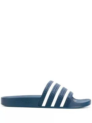 Adidas Adidas Adilette Striped-Strap Slides Blue