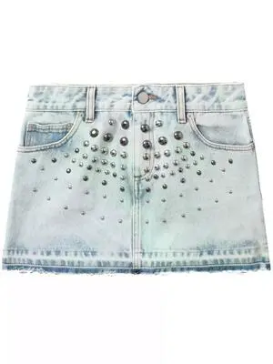 Alessandra Rich Stud-embellished Denim Mini Skirt