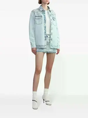 Alessandra Rich Stud-embellished Denim Mini Skirt