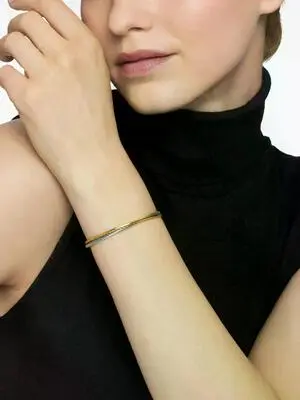 David Yurman 18k Yellow Gold And Sterling Crossover Bracelet