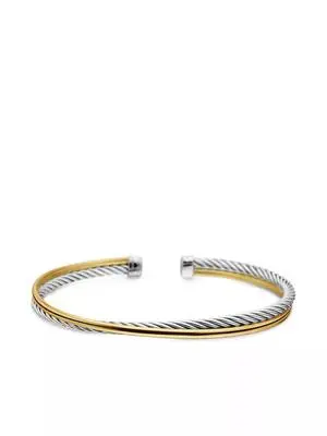 David Yurman 18k Yellow Gold And Sterling Crossover Bracelet