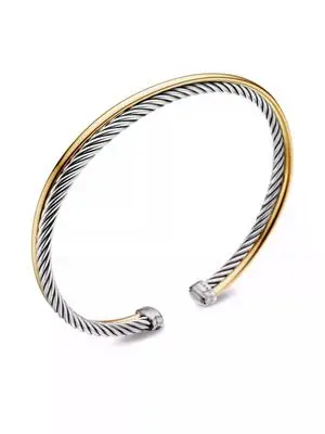 David Yurman 18k Yellow Gold And Sterling Crossover Bracelet