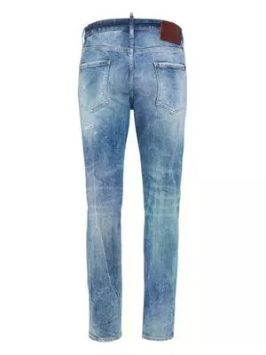 Dsquared2 Distressed Stretch-cotton Jeans - Blue