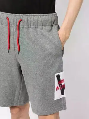 PORTS V Jersey Track Shorts With Logo Patch - Grey