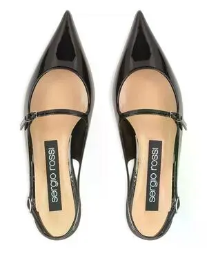 SERGIO ROSSI Buckle-fastening Slingback Ballet Flats