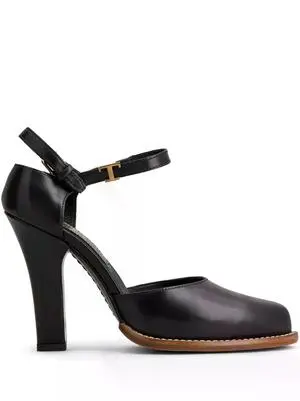 TOD'S Logo Plaque Leather Pumps - Black