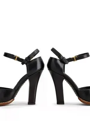 TOD'S Logo Plaque Leather Pumps