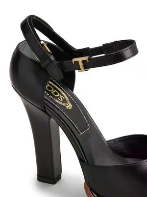 TOD'S Logo Plaque Leather Pumps