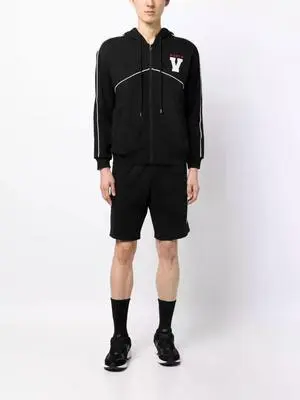 PORTS V Logo Embroidered Cotton Hoodie