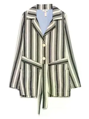 DIEGA Belted Stripe-pattern Jacket
