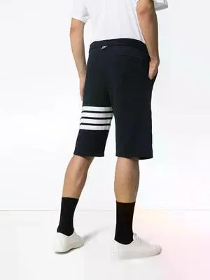 Thom Browne Loopback Sweat-shorts With Signature 4-bar Stripe - Blue