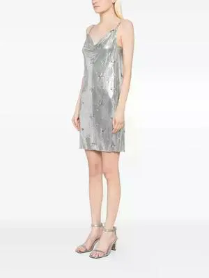 Versace Aluminum Metal Mesh Dress With Crystal Embellishments