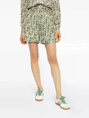 Diane Von Furstenberg Abstract Pattern Linen Shorts