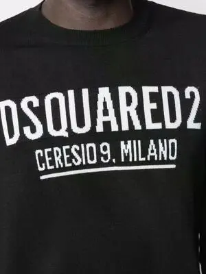 Dsquared2 Ceresio Crew Neck Intarsia Knit Jumper