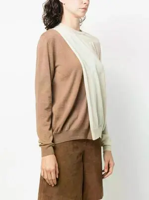 Colville Contrasting Panel-detail Fine-knit Sweater
