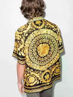 Versace Barocco-print Silk Shirt