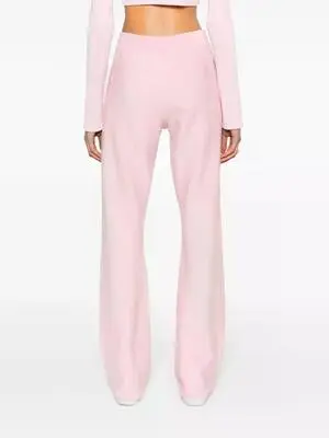 Versace Flared Wool-cashmere Blend Trousers - Pink