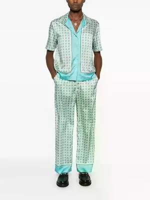 Palm Angels Monogram-print Trousers - Green