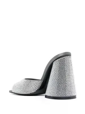 Attico Luz Crystal Embellished Silver-tone Satin Sandals