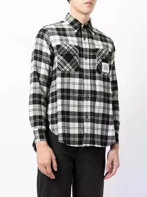 FUMITO GANRYU Pleated Flannel Shirt