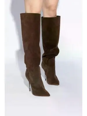 Casadei 100mm Blade Suede Knee-high Boots