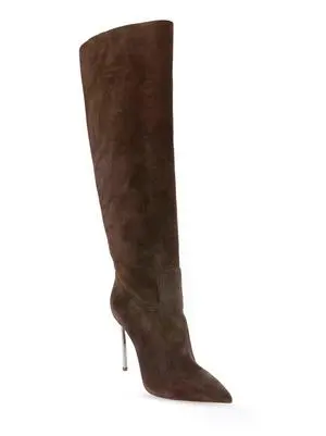 Casadei 100mm Blade Suede Knee-high Boots