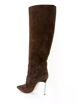 Casadei 100mm Blade Suede Knee-high Boots