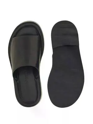 FERRAGAMO Calf Leather Crossover Strap Slides