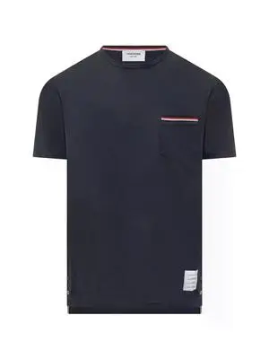 Thom Browne Pocket Cotton T-shirt - Blue