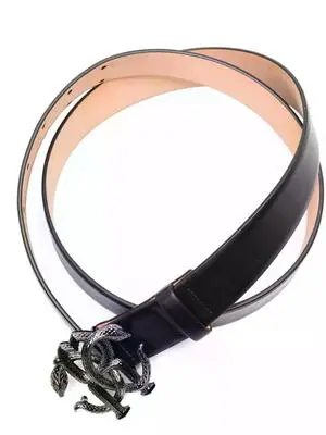 Roberto Cavalli Rc Monogram Buckle Leather Belt