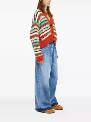 Alanui Sunny Stripes Cardigan - Red