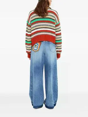 Alanui Sunny Stripes Cardigan - Red