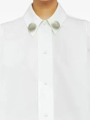 JIL SANDER Detachable Jewel Clip Cotton Shirt