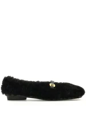 FERRAGAMO Fluffy Ballerina Flats With Logo Buckle