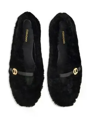 FERRAGAMO Fluffy Ballerina Flats With Logo Buckle