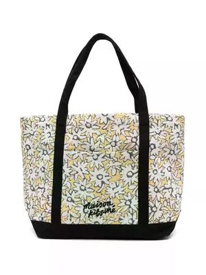 Maison Kitsuné Floral Print Tote Bag - Neutrals