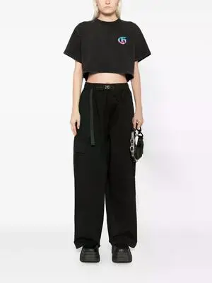 GROUND ZERO Logo-print Cropped T-shirt