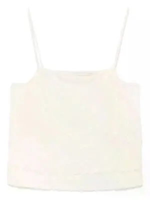 GESTUZ Sequined Spaghetti Strap Top - Neutrals