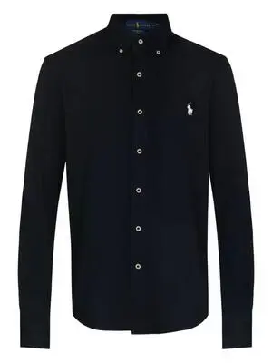 Polo Ralph Lauren Logo Embroidered Button-down Shirt Black