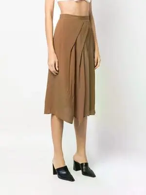 BLANCA VITA Draped Midi Skirt