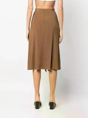 BLANCA VITA Draped Midi Skirt