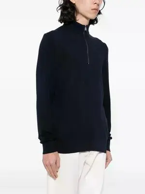 BOSS Half Zip Cotton Jumper