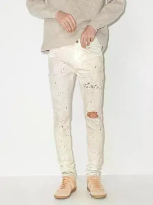 PURPLE BRAND Bandana Patch Skinny Jeans