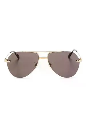 Cartier Tone Metal Aviator Sunglasses - Gold