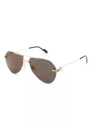 Cartier Tone Metal Aviator Sunglasses
