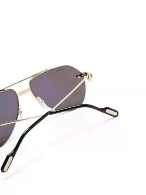 Cartier Tone Metal Aviator Sunglasses