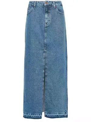 Philosophy Di Lorenzo Serafini Mid-rise Denim Maxi Skirt - Blue